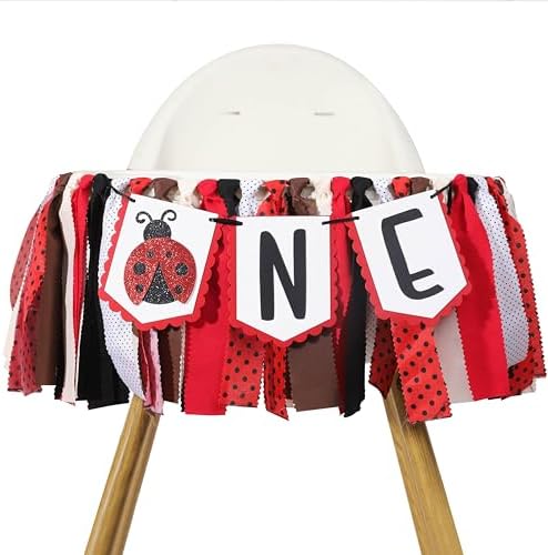 Amazon.com: Ladybug Themed One High Chair Banner - Ladybug 1st Birthday ...