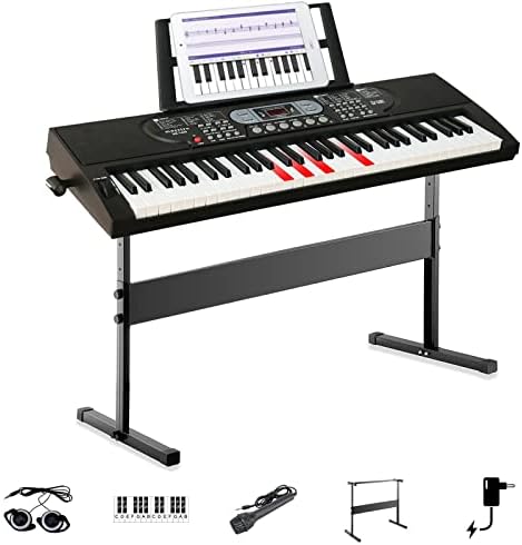 ALPHA 61 Keys Electronic Piano Keyboard Portable Digital Keyboard with ...