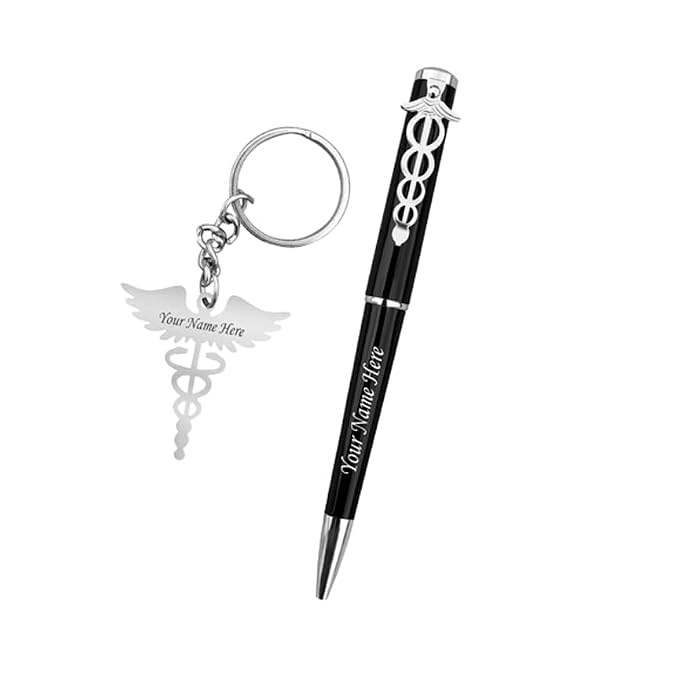 SAVRI Personalized Doctor Pen & Keychain Set – Custom Name Engraved ...