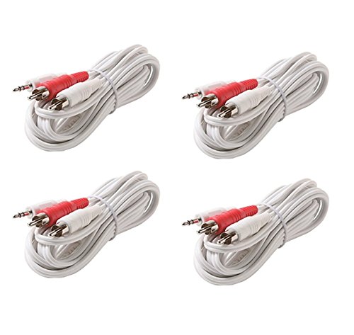 C&E CNE4328 6 Feet, 3.5mm Stereo Plug to 2-RCA Plug Y Audio Patch Cord ...