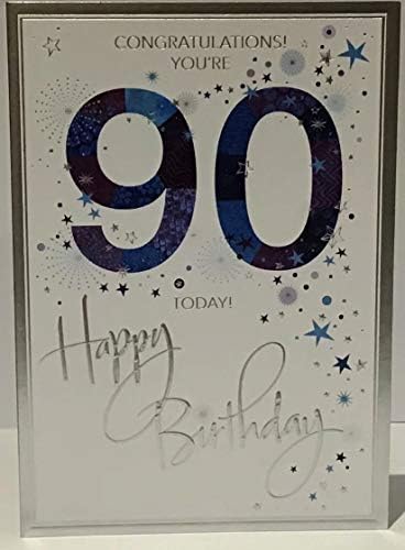 Congratulations You`re 90 Today - Happy 90th Birthday Greeting Card ...