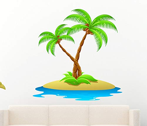 Wall Guru Coconut Tree with Beatch Wall Sticker : Amazon.in: Home ...