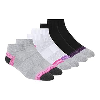 Skechers Polyester Blend Womens 6 Pack Quarter Crew Crew Length Socks, Medium Grey, 11-Sep Us ...