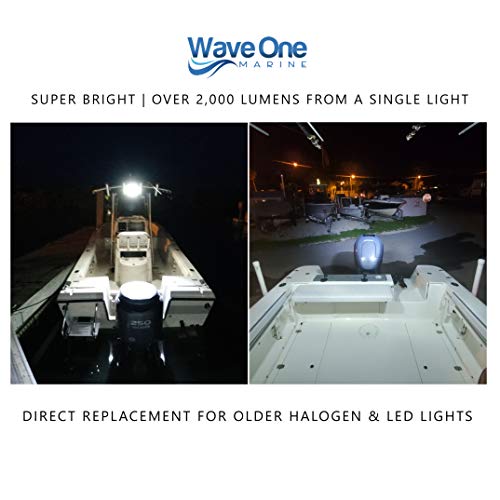 Snapklik.com : Wave One Marine Hi-Lumen LED Spreader Light IP68 Waterproof Boat Deck Flood Beam ...