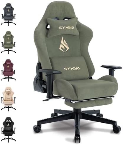 Symino Gaming Chair, Computer Chair with Footrest, Headrest and Lumbar ...