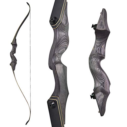 AMEYXGS 60” Archery Takedown Recurve Bow and Arrow Set Wooden Riser 25 ...