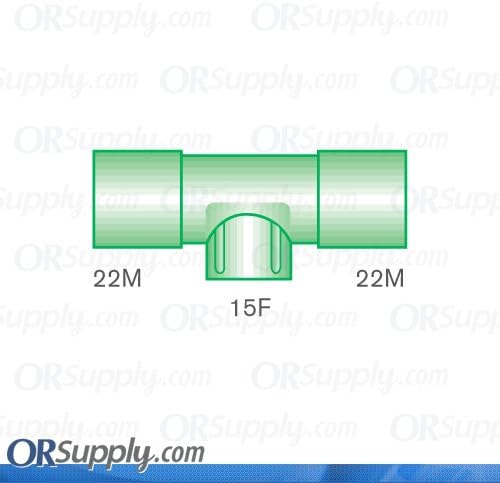 Amazon.com: Intersurgical 22M to 22M T-Piece Connectors with 15F Base ...