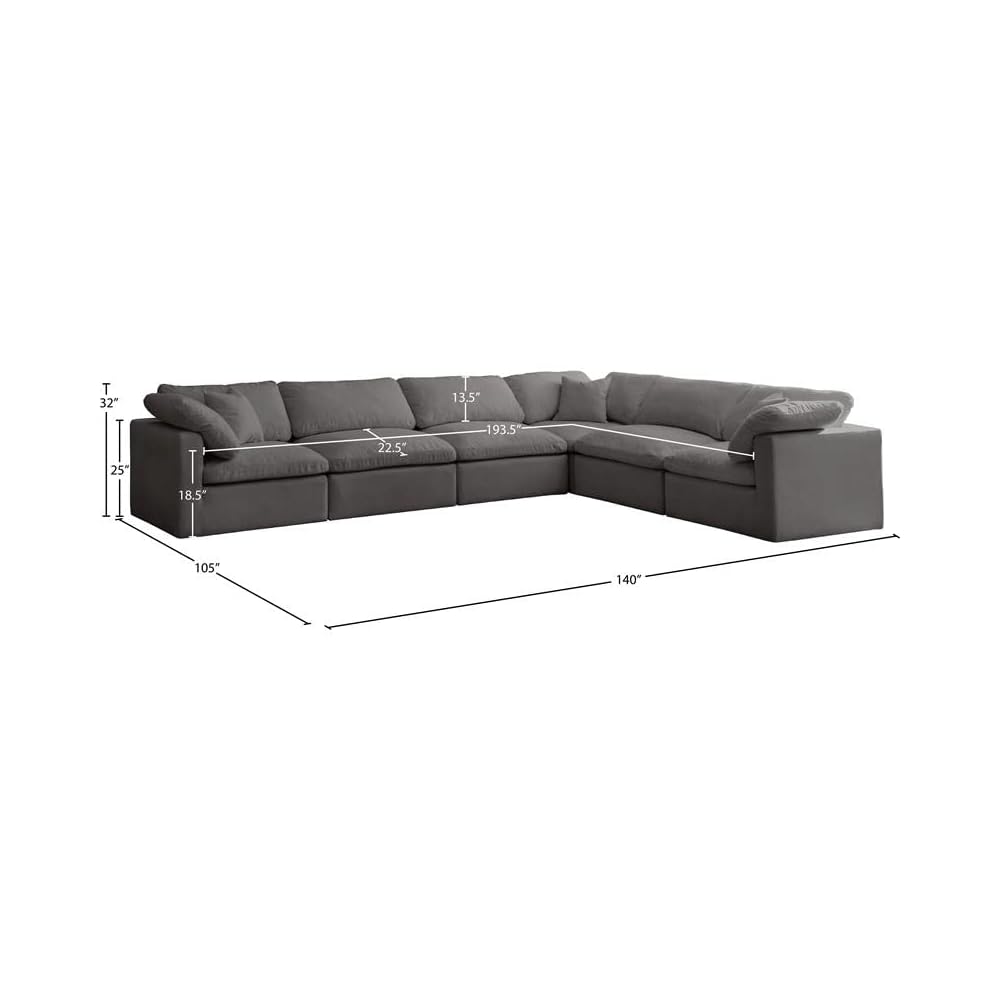 Buy Meridian Furniture Plush Collection Contemporary Down Filled Cloud ...