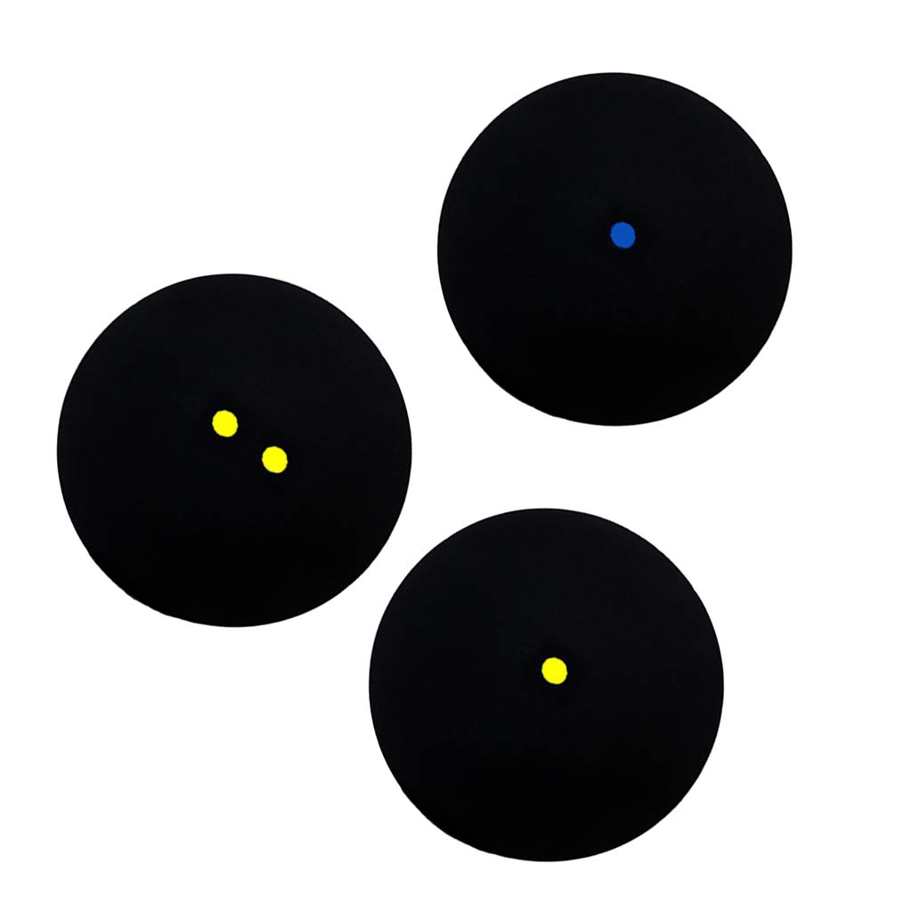 Buy SM SunniMix 3 Count Single Blue Dot Squash Ball One/Double Yellow ...