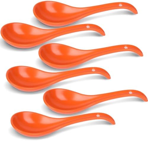 Amazon.com: LOVEINUSA Soup Spoons, Ceramic Asian Soup Spoons 6.8 Inch ...