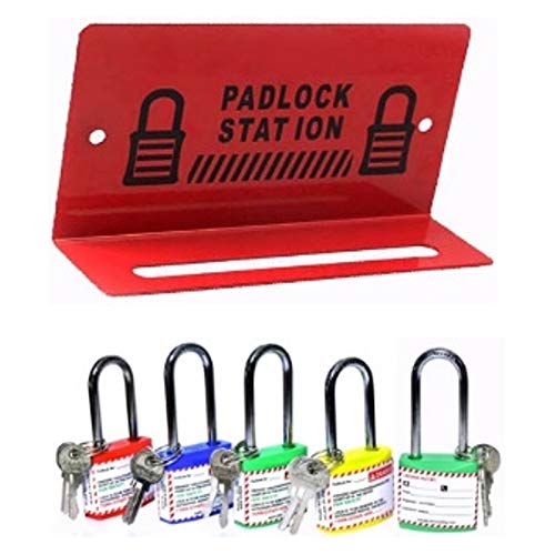 Lukko Safety Metallic padlock hanging rack kit with Long shackle locks ...