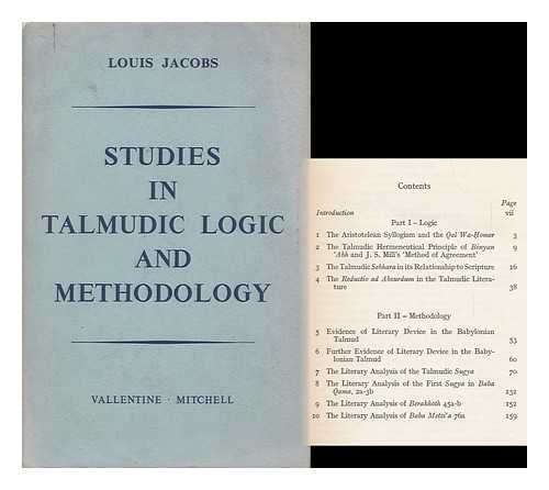 Studies in Talmudic Logic and Methodology: Jacobs, Louis: Amazon.com: Books