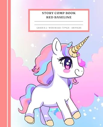 primary story comp book red base: Unicorn Primary Composition Notebook ...