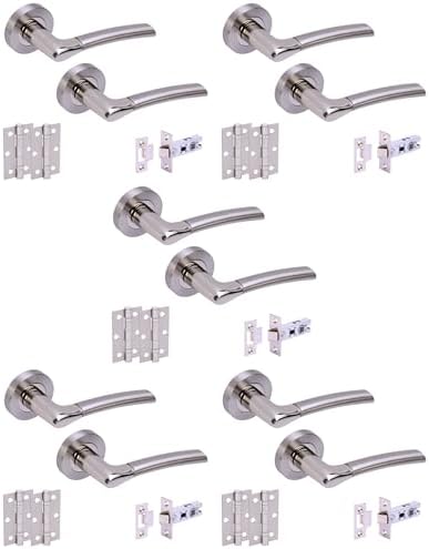 HANDLEZONE® 5 Sets Ursa Internal Door Handles on Rose Lever Latch Packs ...