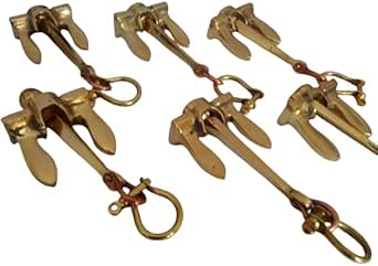 Set of 6 Anchor Brass Key chains Nautical key chain handcuff Vintage ...