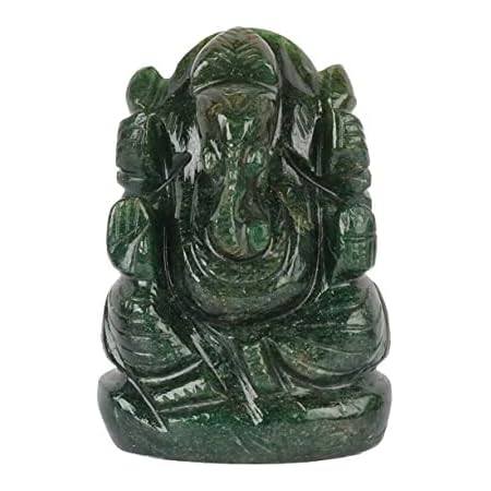 Buy SS Murti Natural Handmade 2 Inch Green Jade Ganesha Idol Crystal ...
