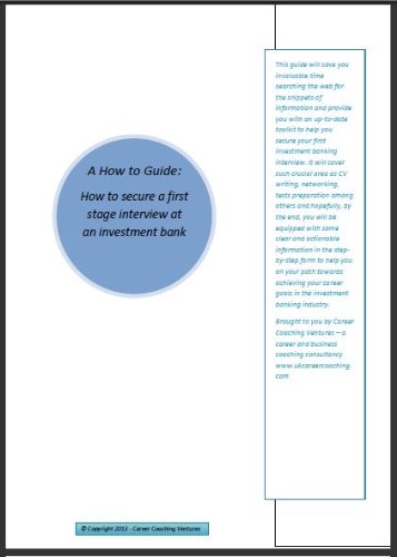 A How to Guide: How to secure a first stage interview at an investment ...