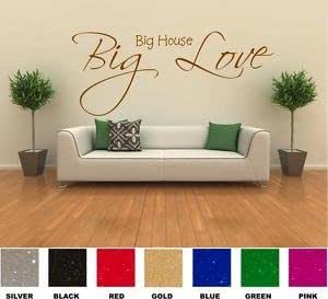 Stickers4all Big House Big Love Wall Quote Glitter Vinyl - Green ...