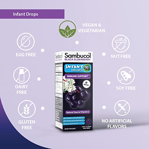 Sambucol Black Elderberry Infant Drops - Baby Elderberry Drops, Added ...