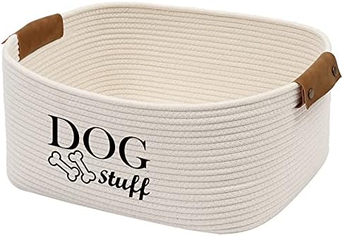 Amazon.com: Barydat 2 Pcs Dog Toy Basket, Dog Toy Bin,Handmade Dog Toy ...