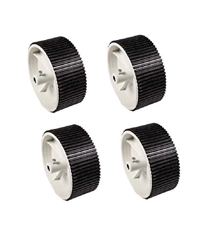 Invento 4pcs Plastic Robotic Wheel Durable Rubber White Tire Wheel ...