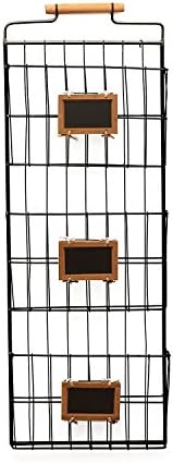 Amazon.com : Wall File Holder with Wood Handle – Black, Three Tier ...