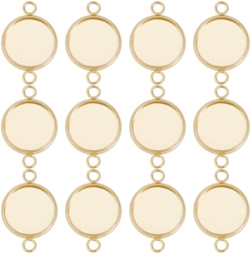 Amazon.com: Beebeecraft 24Pcs 6/10/12mm Round Blank Bezel Pendant Trays ...