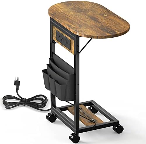 Amazon.com: Himix Foldable C Table End Table, C Shaped Couch Side Table ...