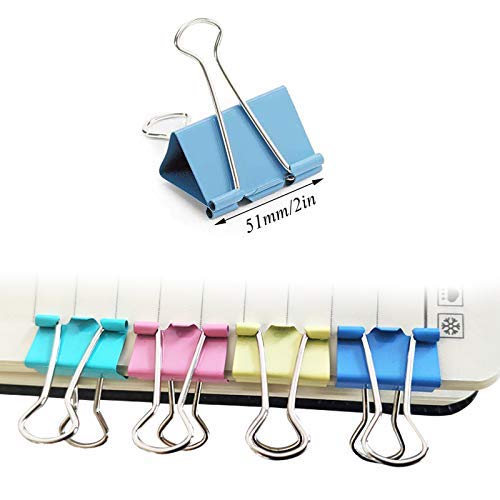 Snapklik.com : 18 Pcs Colorful Extra Large Binder Clips 2 Inch Length ...