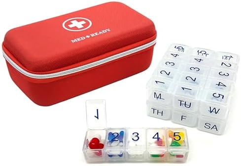 Amazon.com: 7 Times a Day Weekly Pill Box Organizer Case, Secure 7X ...