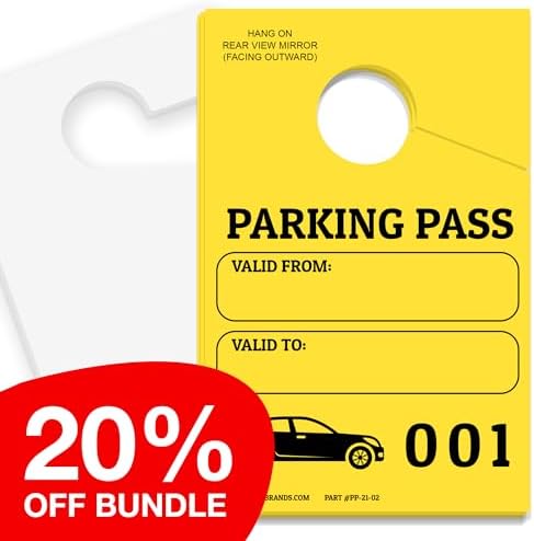 Amazon.com : MESS Large Thick Parking Pass Hangtags - Parking Permit ...