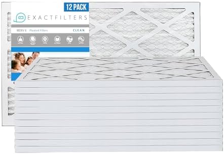 Exact Filters 23-1/8x19-3/8x1 Air Filter MERV 8 (12-Pack), Pleated HVAC ...