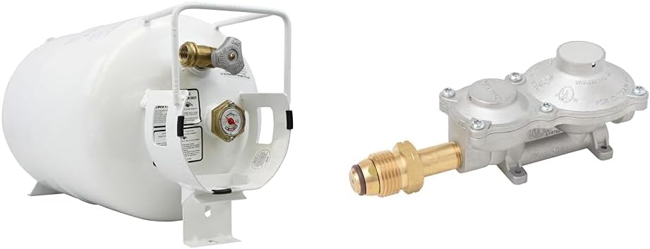 Amazon.com : Flame King 30lb Horizontal Propane Tank and 2 Stage LP ...