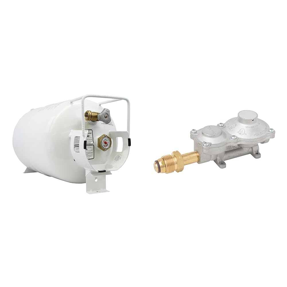 Amazon.com : Flame King 30lb Horizontal Propane Tank and 2 Stage LP ...