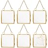 Amazon.com - OLYCRAFT 6pcs Gold Mini Glass Hanging Frames - 2.7x2.7x0.3 ...