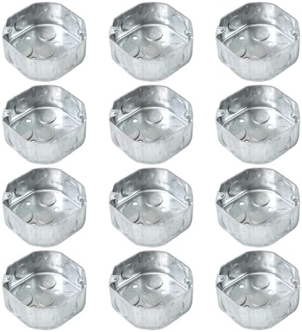 Qlvily 12 Packs Octagon Electrical Box, Raised Ground 1-1/2'' Deep ...