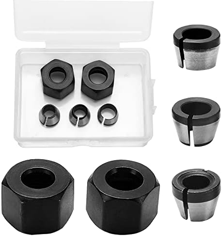 VooGenzek 3 Pieces Router Collet Chuck, 6mm 6.35mm 8mm Steel Router ...