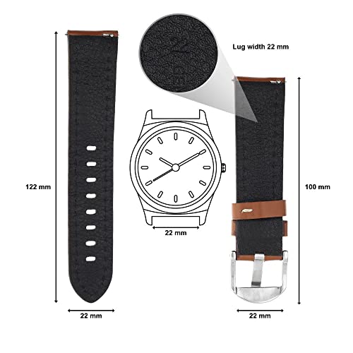 Titan 22MM BROWN Genuine Leather Strap for MEN : Amazon.in: Fashion