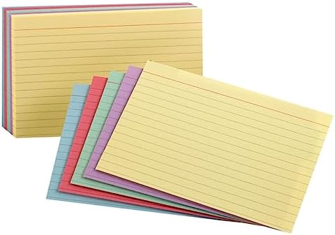 Oxford Ruled Index Cards, 4-Inch X 6-Inch, Assorted, 100/Pack : Amazon ...
