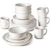 Amazon.com | LE TAUCI Plates and Bowls Sets for 4, 16 Piece Stoneware ...
