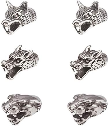 Amazon.com: UNICRAFTALE 2 Sets 316 Stainless Steel Wolf Head End Caps ...