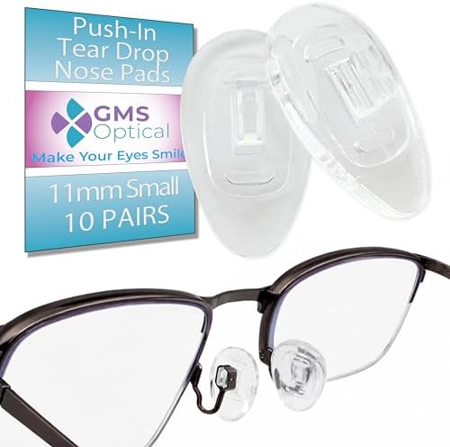 Amazon.com: GMS Optical Push in Silicone Nose Pads for Glasses | 11mm ...