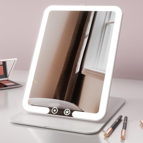 DenCert Rechargeable Travel Makeup Mirror 72 LED Lighted Compact Slim ...