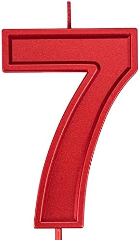 Amazon.com: 2.75in Red Number 7 Birthday Candles, Glitter Red Happy ...