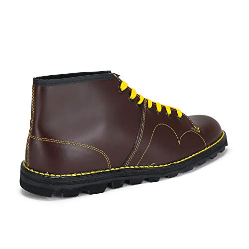 GRAFTERS Men’s Wine Leather 60s Monkey Mod Boots WINE 6-12