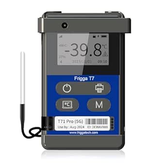Frigga T71 Pro 4G/5G Reusable Real-Time Temperature Data Logger with ...