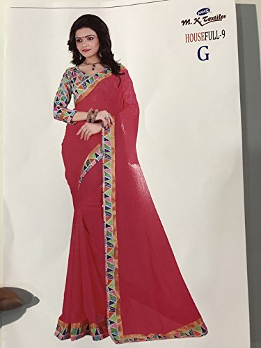 Buy Shri Bankey Bihari Saree Emporium Women's Georgette Saree at Amazon.in