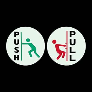 Amazon.com: Smart-“Push-Pull” Double-Sided Glass Door Vinyl Sticker ...