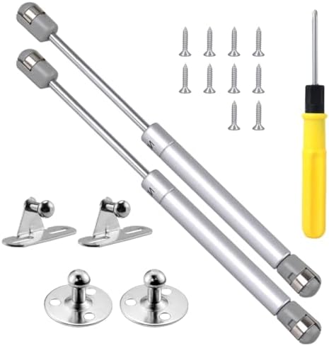 Pack of 2 Hydraulic Gas Springs, 100N Silver Gas Strut with Screws, 270 ...