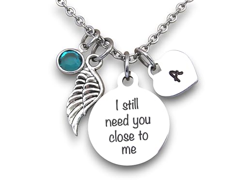 Amazon.com: I Still Need You Close to Me Necklace w/Initial, Memorial ...
